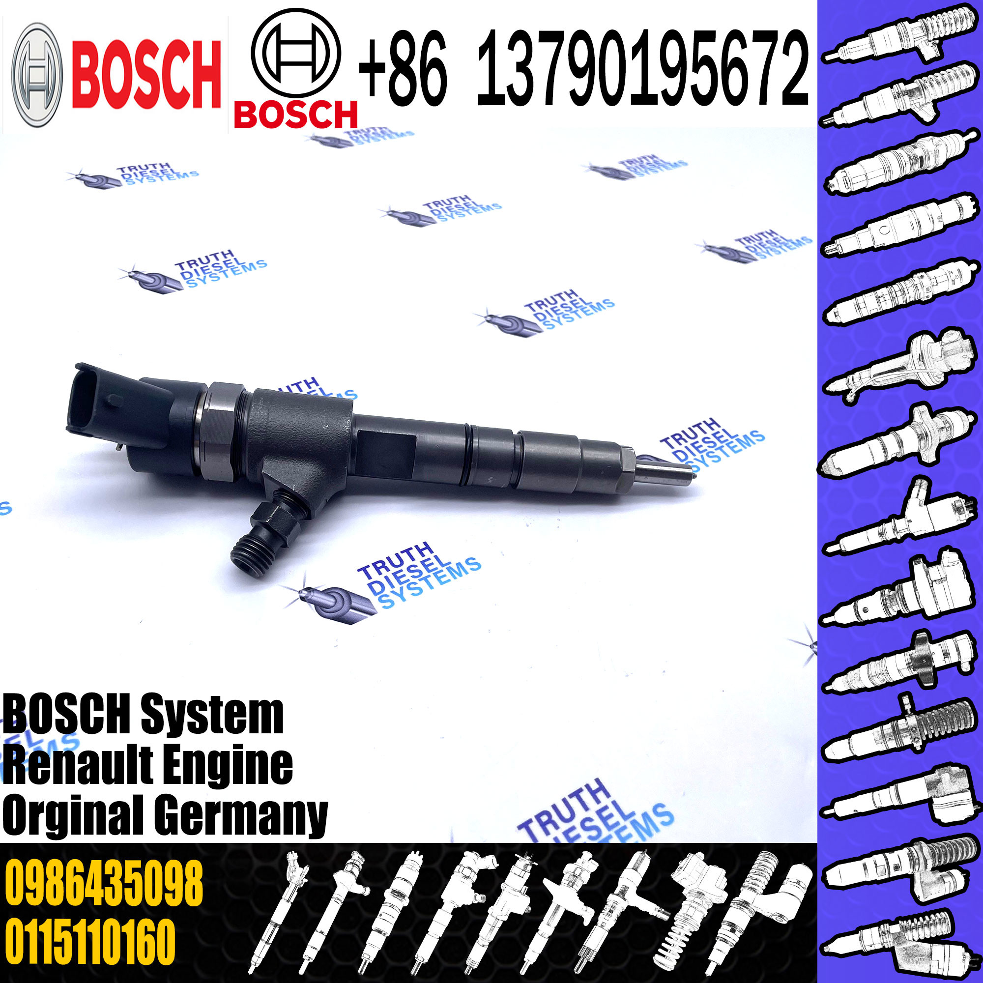 Inyector diesel de la unidad de BOSCH